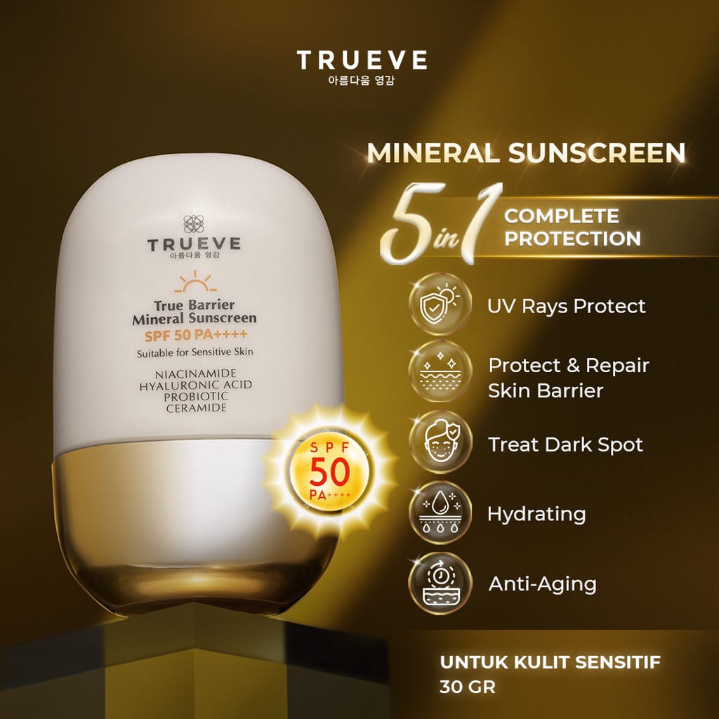 Jual TRUEVE True Barrier Mineral Sunscreen 30G SPF 50+++ | Shopee Indonesia