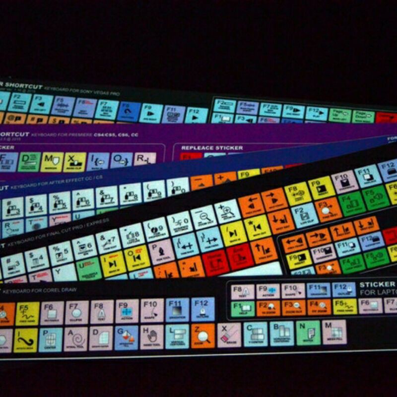 Jual stiker keyboard shortcut aplikasi custom | Shopee Indonesia