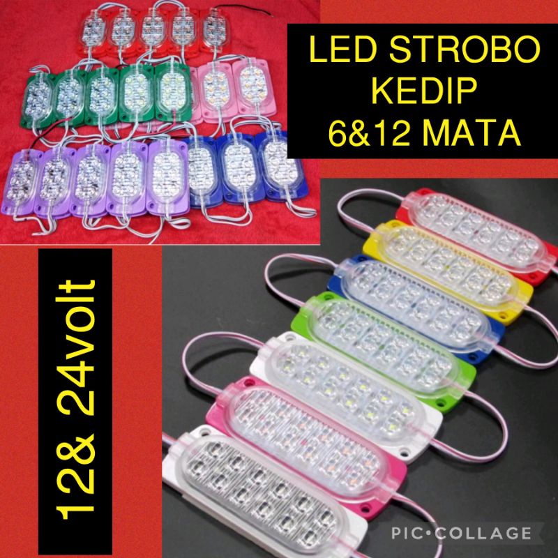 Jual LED STROBO KEDIP MATA 6 24 VOLT 12volt juga bisa kedip3 | Shopee ...