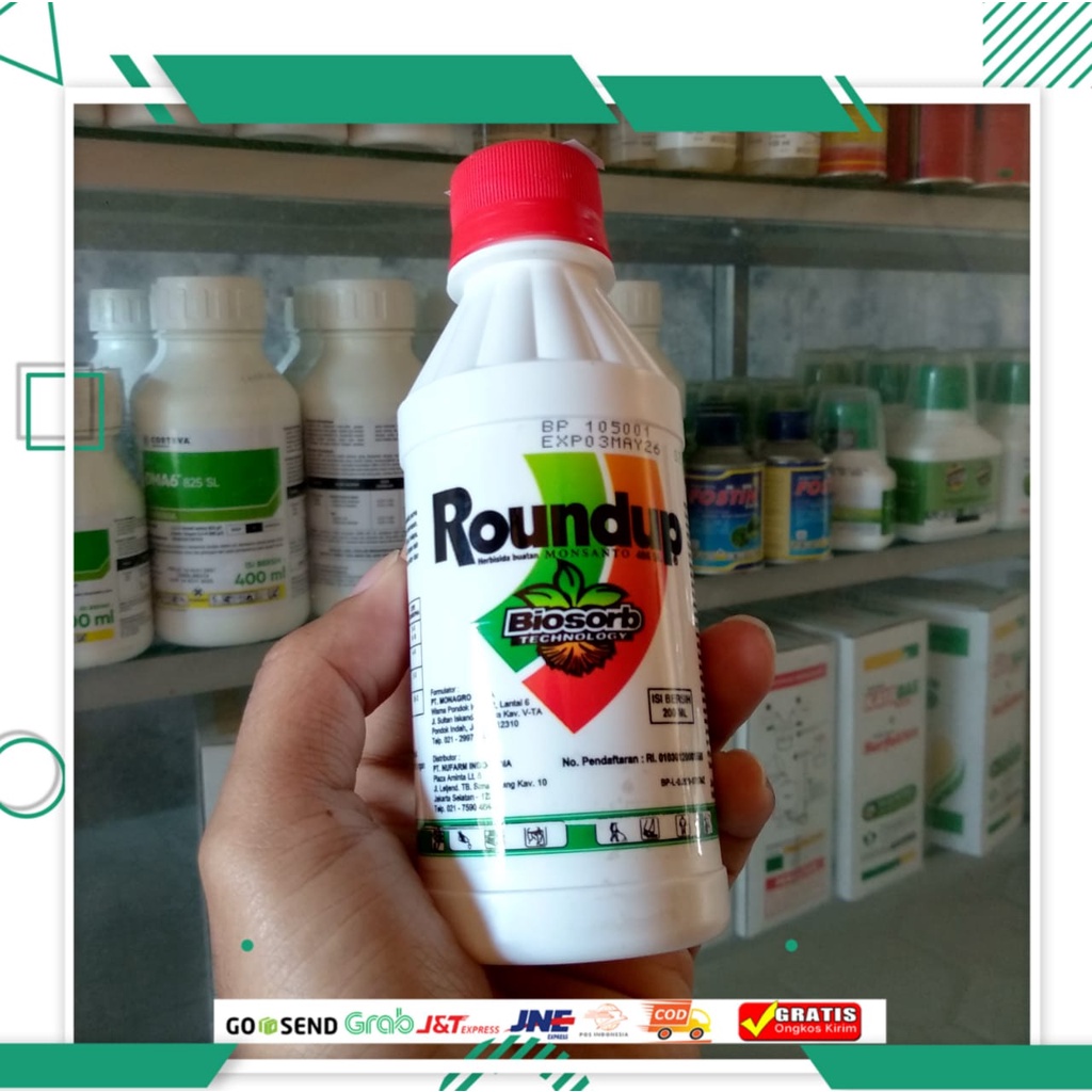 Jual Pembasmi Rumput / Herbisida Roundup 486SL kemasan 200 ml BIOSORB ...
