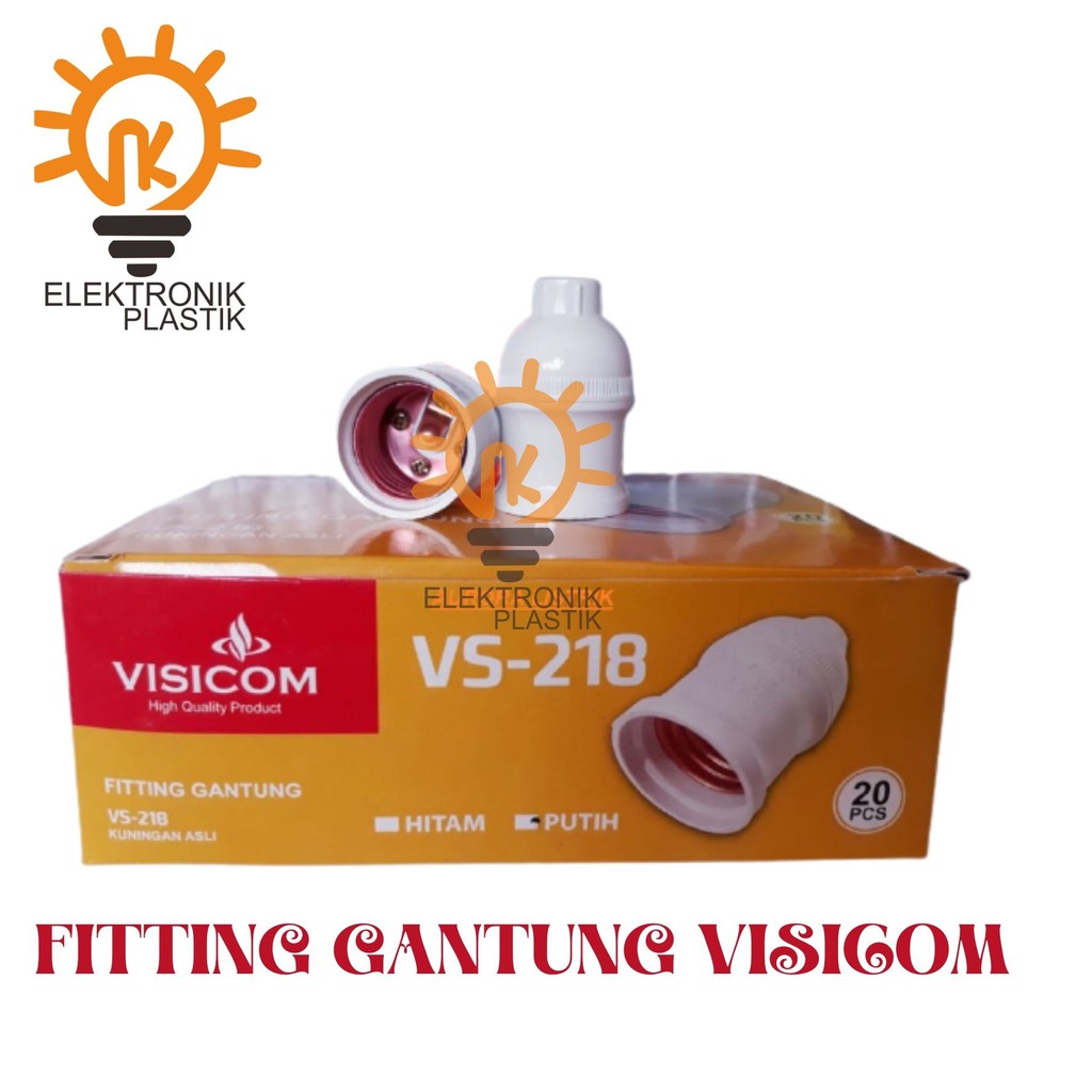 Jual Fitting Lampu Gantung E27 VISICOM / Fitting Gantung Putih SNI | Shopee Indonesia