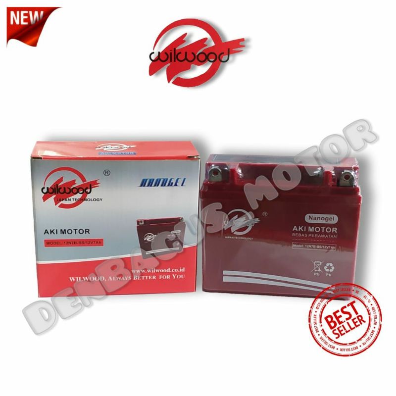 Jual AKI KERING MOTOR TIGER/ AKI KERING TYPE 12N7B-BS TIGER WILWOOD/AKI ...