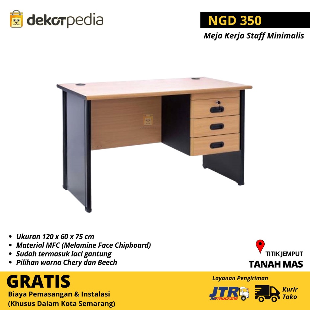 Jual Meja kerja Meja Staff Meja Kantor NGD 350 ( DALAM KOTA ) | Shopee ...