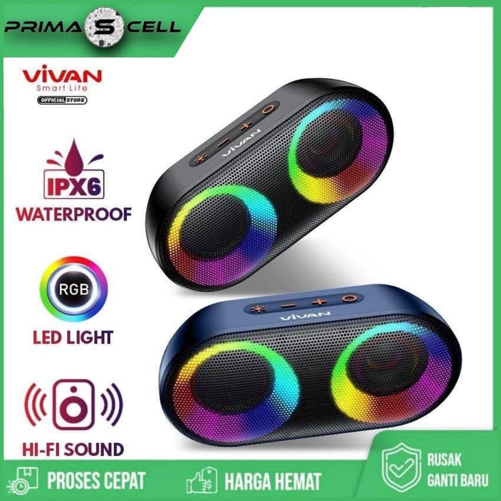 Jual Speaker Bluetooth Vivan VS16 Bluetooth TWS IPX6 Waterproof RGB ...
