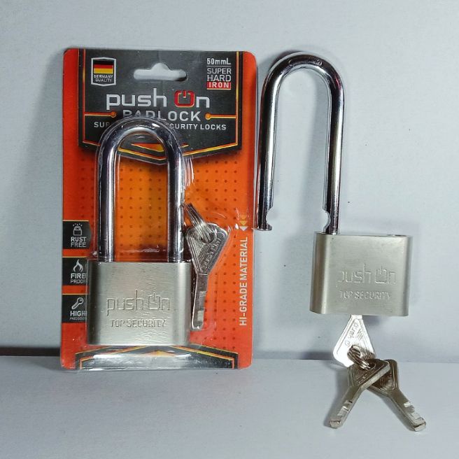 Jual Gembok Stainless Panjang ( Long) uk 50mmL Push On ( 3 Anak Kunci ...