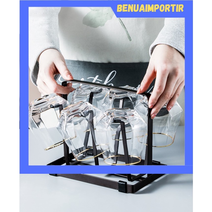 Jual BENUAIMPORTIR - Tempat Rak Gelas Estetik Minimalis 6 Sot Anti Karat - TELAS - | Shopee ...