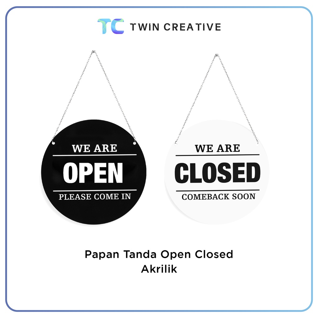 Jual Wall Decor Sign Open Closing Board Acrylic - Papan Pemberitahuan ...