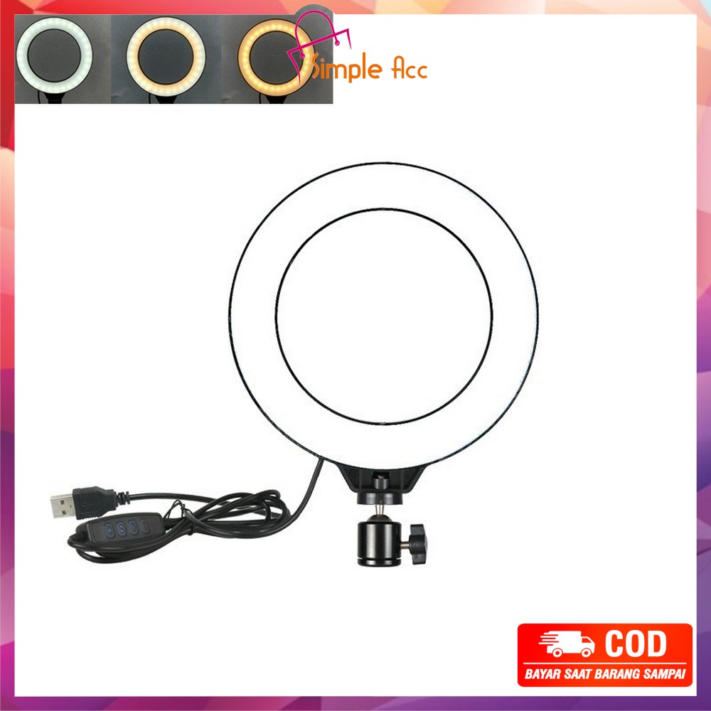 Jual DO-C369 Lampu Ring Light 3 Warna 6Inch / Ringlight Selfie / Led ...