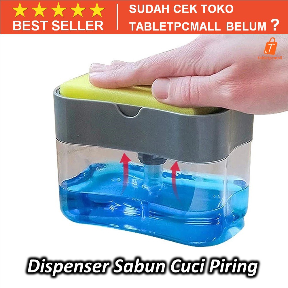 Jual Dispenser Sabun Cuci Piring + Sponge / Tempat Sabun Cuci Piring ...