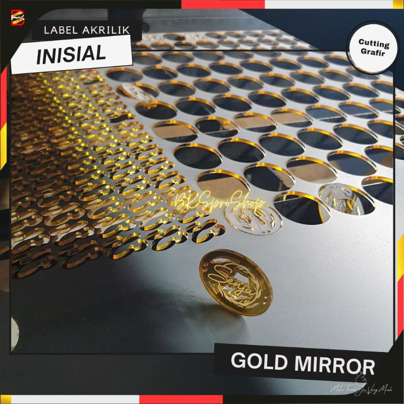 Jual Label Inisial Akrilik Mirror/Cermin,Cutting & Grafir,Banyak ...