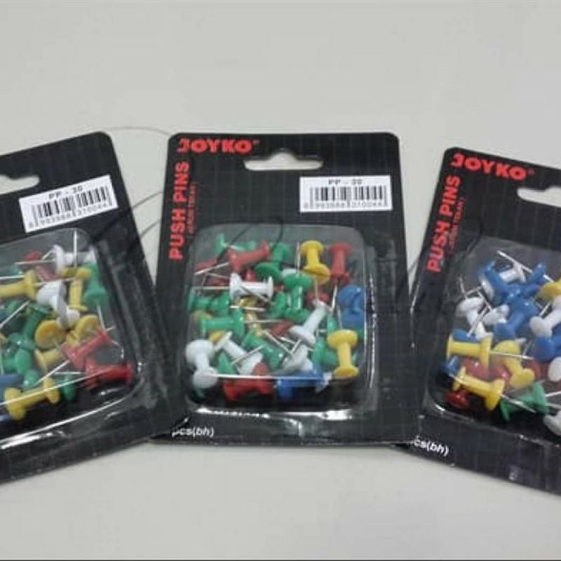 Jual Push Pin TR-30 Joyko Transparant Isi 30 Biji Paku Kertas Dinding ...