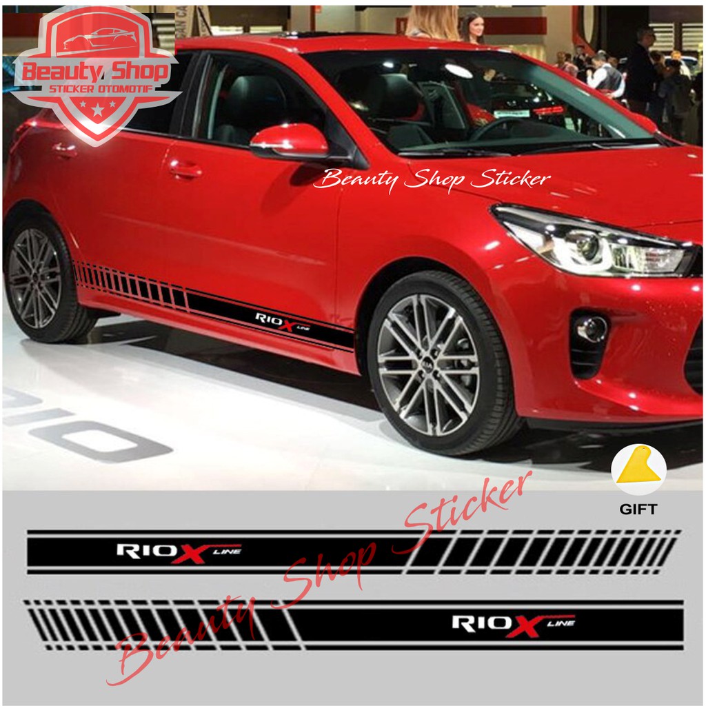 Jual STICKER KIA RIO X LINE STIKER CUTTING MOBIL KIA RIO LIST BODY ...
