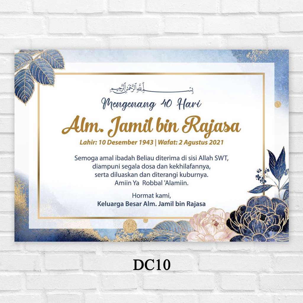 Jual Stiker kartu memperingati 40 / 100 /1000 hari wafat meninggal ...