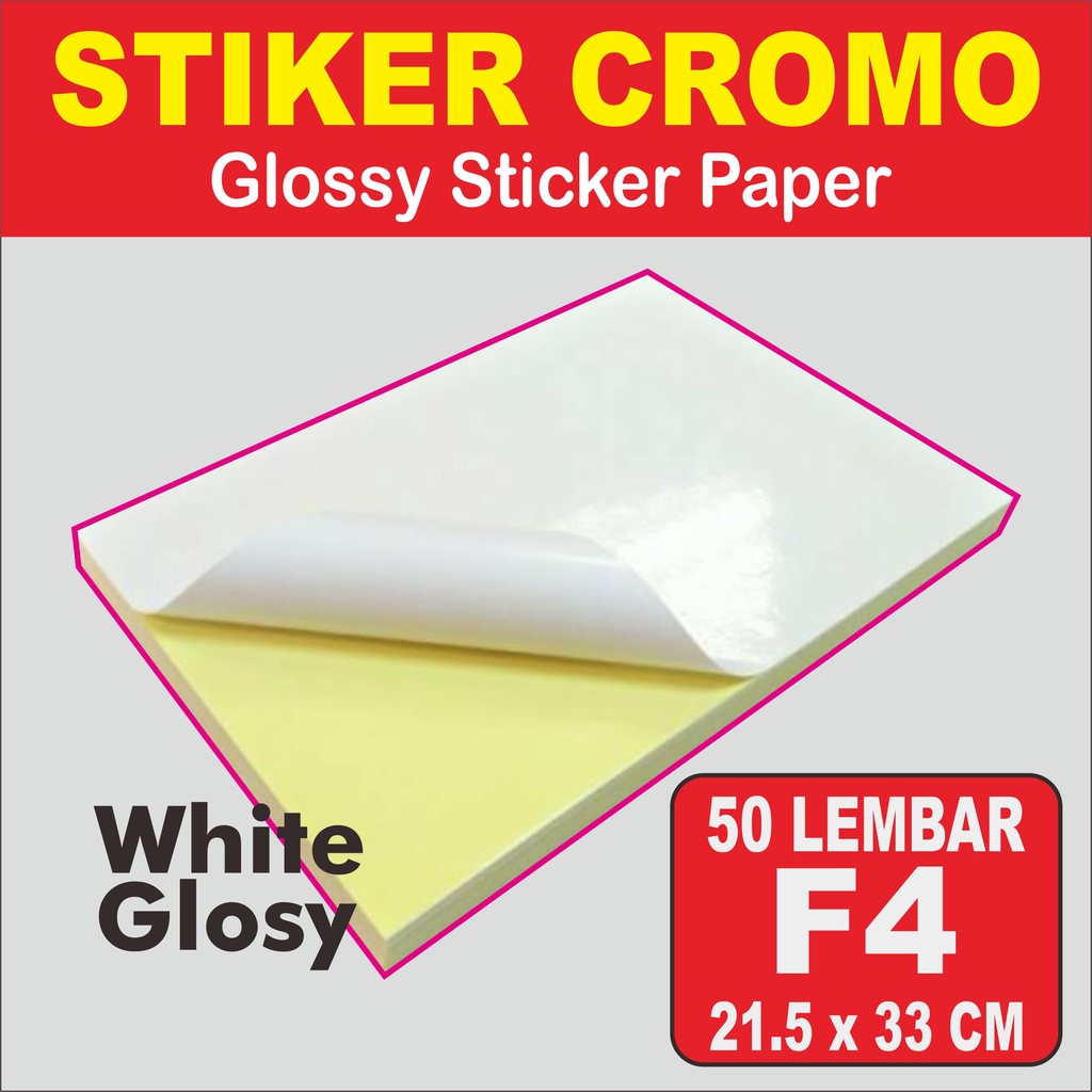 Jual Kertas Sticker, Stiker Glossy Mengkilap F4 isi 50 Lembar / Stiker ...