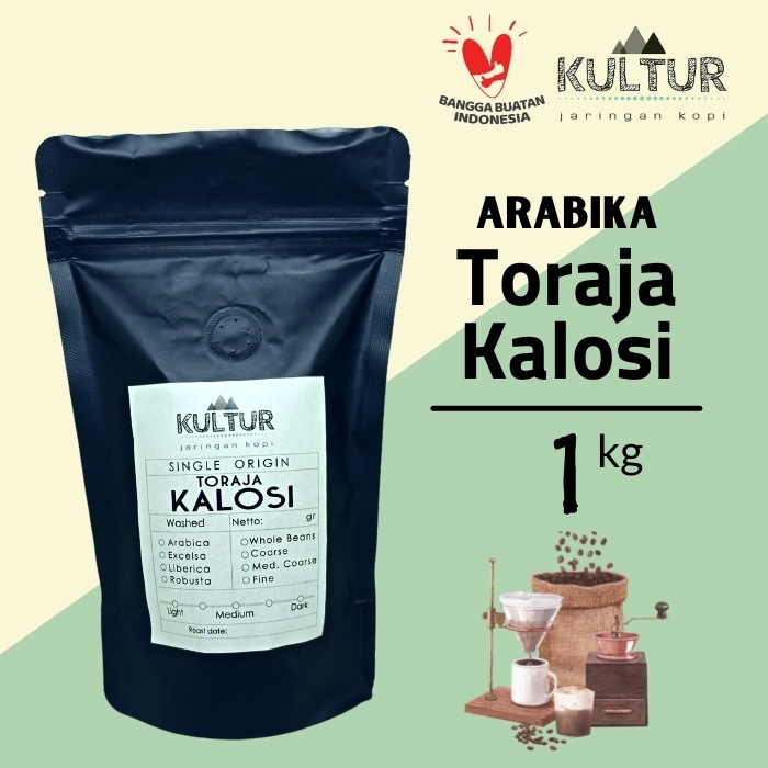 Jual COFFEE BEAN BIJI KOPI ARABIKA TORAJA KALOSI 1 KG | Shopee Indonesia