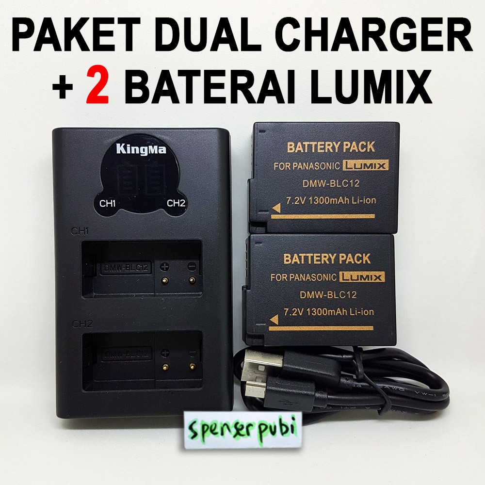 Jual Paket Battery Kit 2 Pcs DMW-BLC12 Lumix DC-G95 G90 G91 FZ1000 II ...