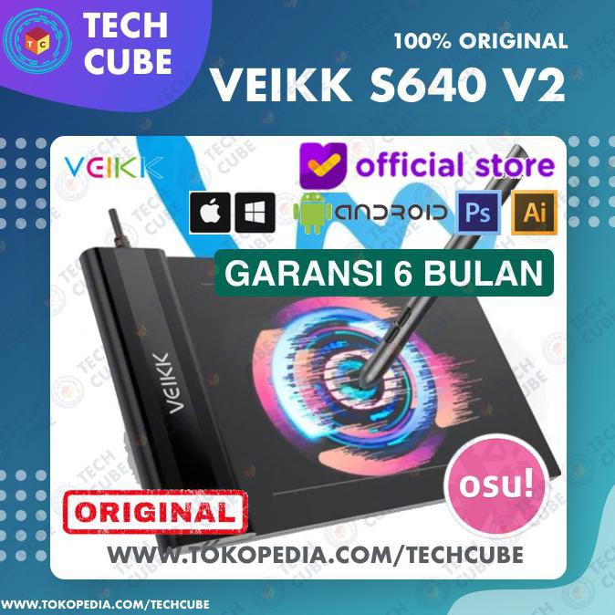 Jual VEIKK S640 Digital Graphic Drawing Pen Tablet OSU Alt H420 G430 ...