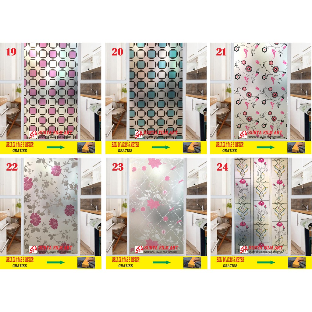 Jual stiker kaca motif baru/sticker kaca L90/pvc | Shopee Indonesia