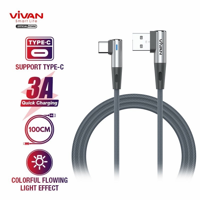 Jual VIVAN Kabel Data BWC100S Kabel TYPE-C 3A (100CM) Fast Charging ...