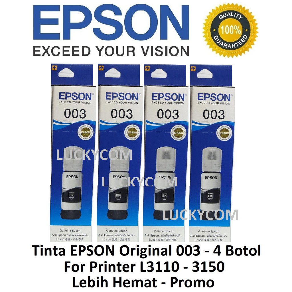 Jual Tinta Epson Original Ink 003 - Black - untuk Printer L3110 - 3150 ...
