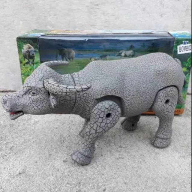 Jual Mainan hewan kerbau kebo bisa jalan suara batre edukasi anak ...