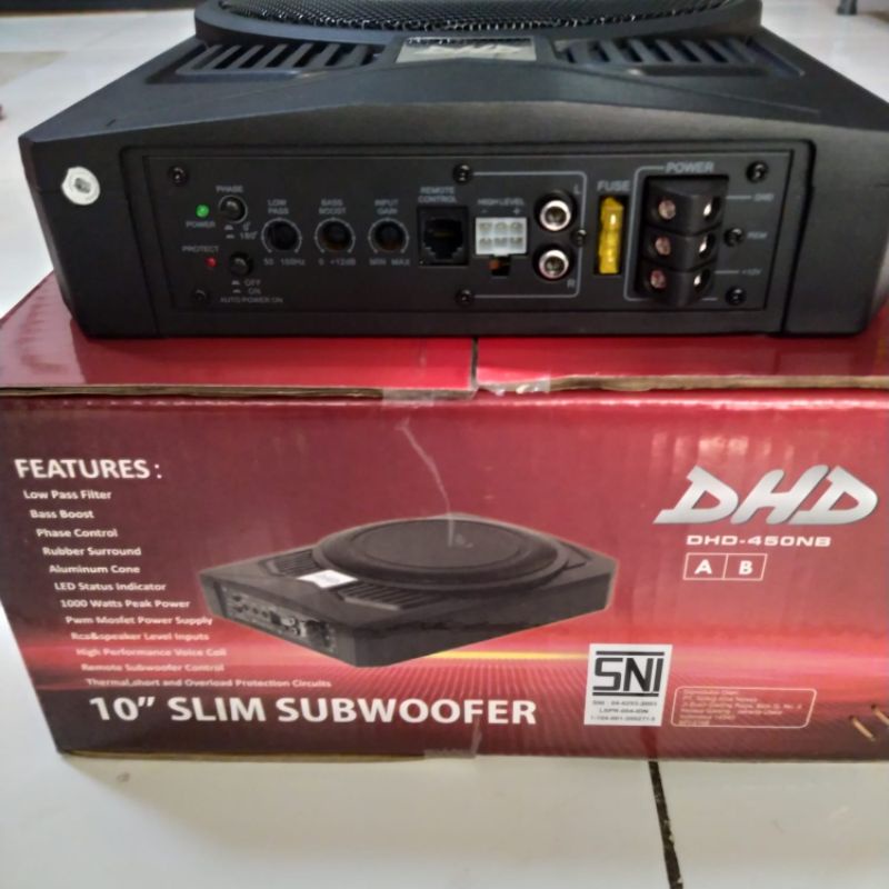 Jual Subwoofer Kolong Mobil Slim Aktif 10 inch dhd-450nb | Shopee Indonesia