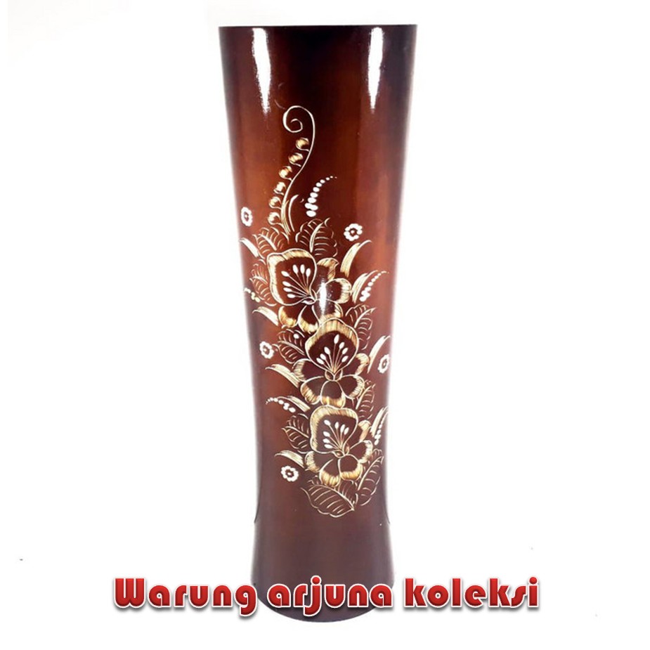 Jual Guci Vas Bunga Ukir Cukit Kayu Jati Ukuran Besar | Shopee Indonesia