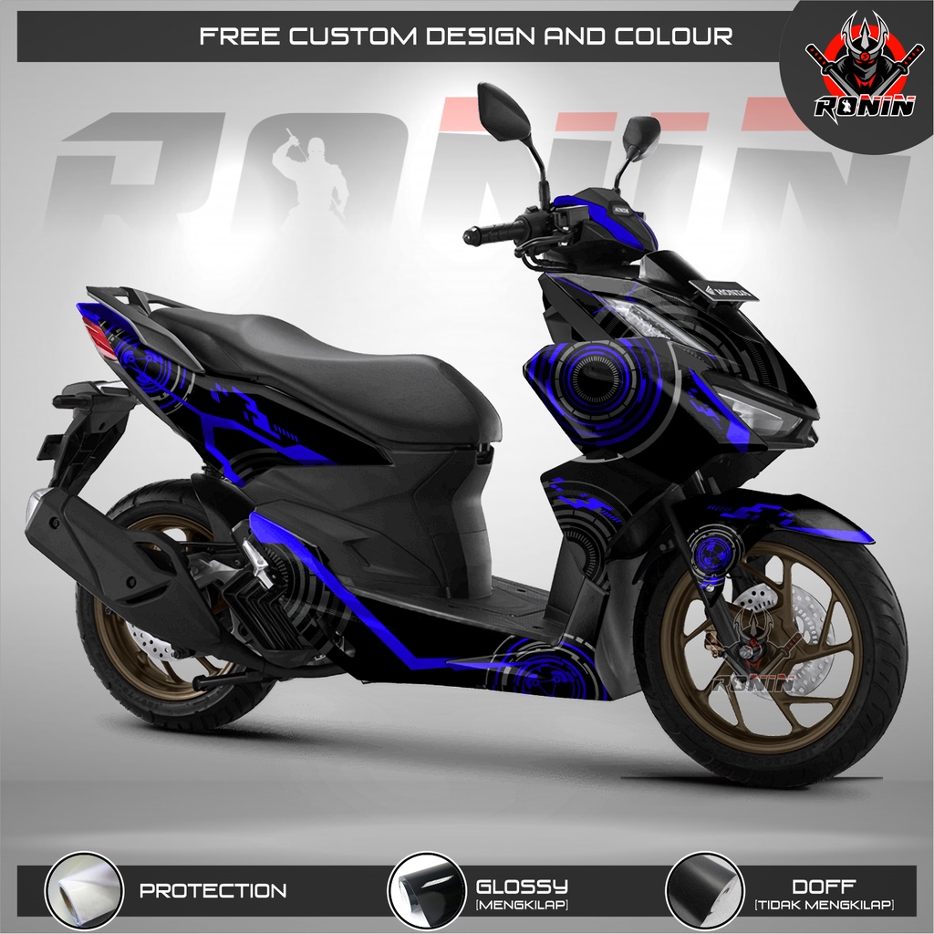 Jual Sticker Decal FULL BODY Vario 160 Motif Techno Blue | Shopee Indonesia