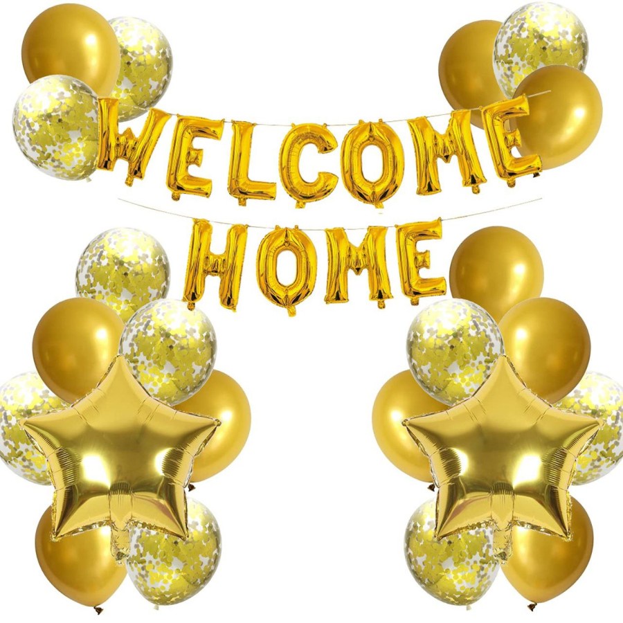 Jual paket balon dekorasi balon foil welcome home / selamat datang rose ...