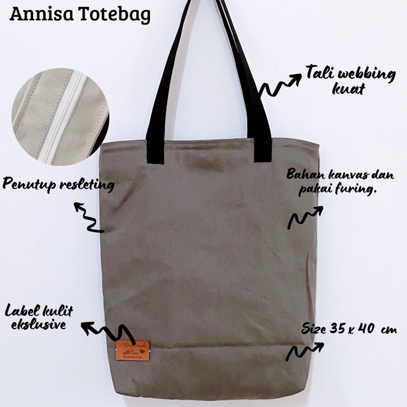 Jual TOTEBAG / TAS TOTE Kanvas Polos | Shopee Indonesia