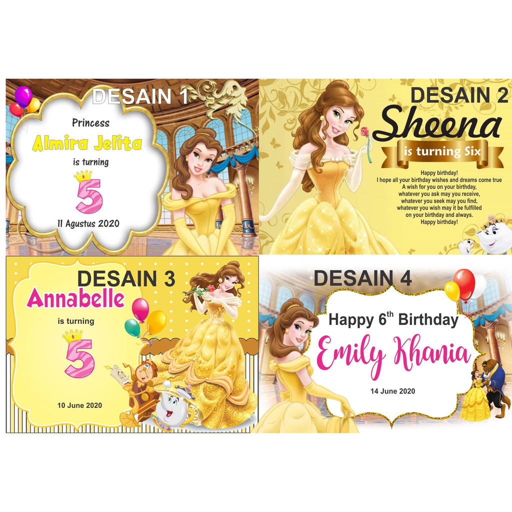Jual LABEL STIKER GOODYBAG BENTO ULTAH MOTIF PRINCESS BELLE | Shopee ...