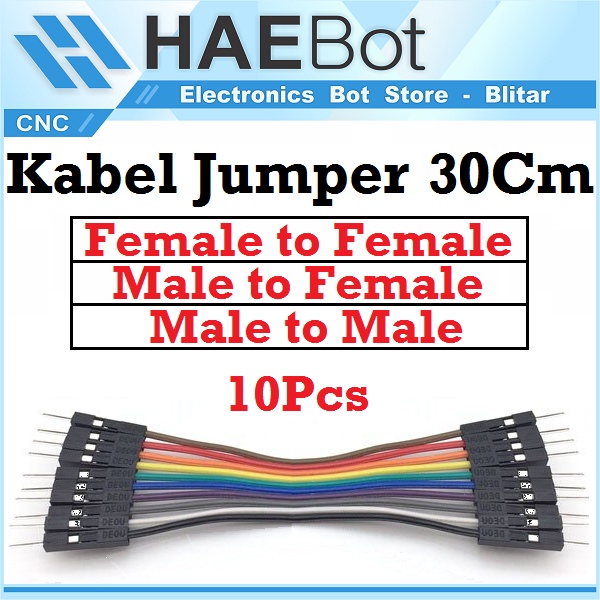 Jual [HAEBOT] Jumper Kabel Arduinoo 30cm Male Female 10pcs buah Board ...