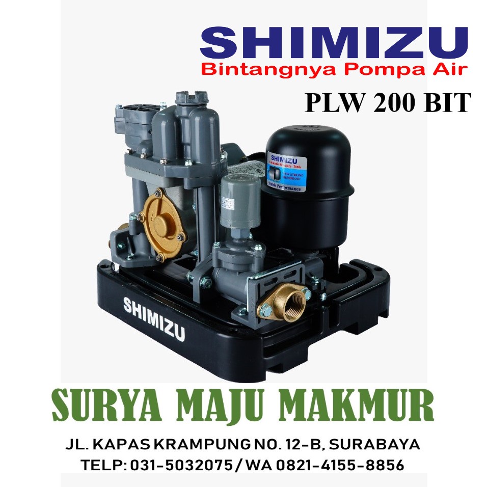Jual SHIMIZU PLW 300 BIT pompa air dorong hisap booster pump pendorong ...
