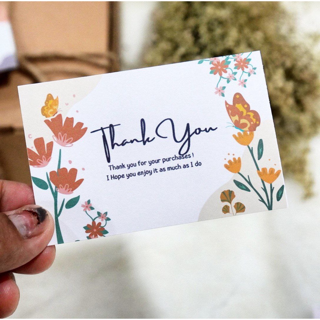 Jual kartu ucapan bisa custom / thankyou card / THANK YOU CARD 6x9 CM ...