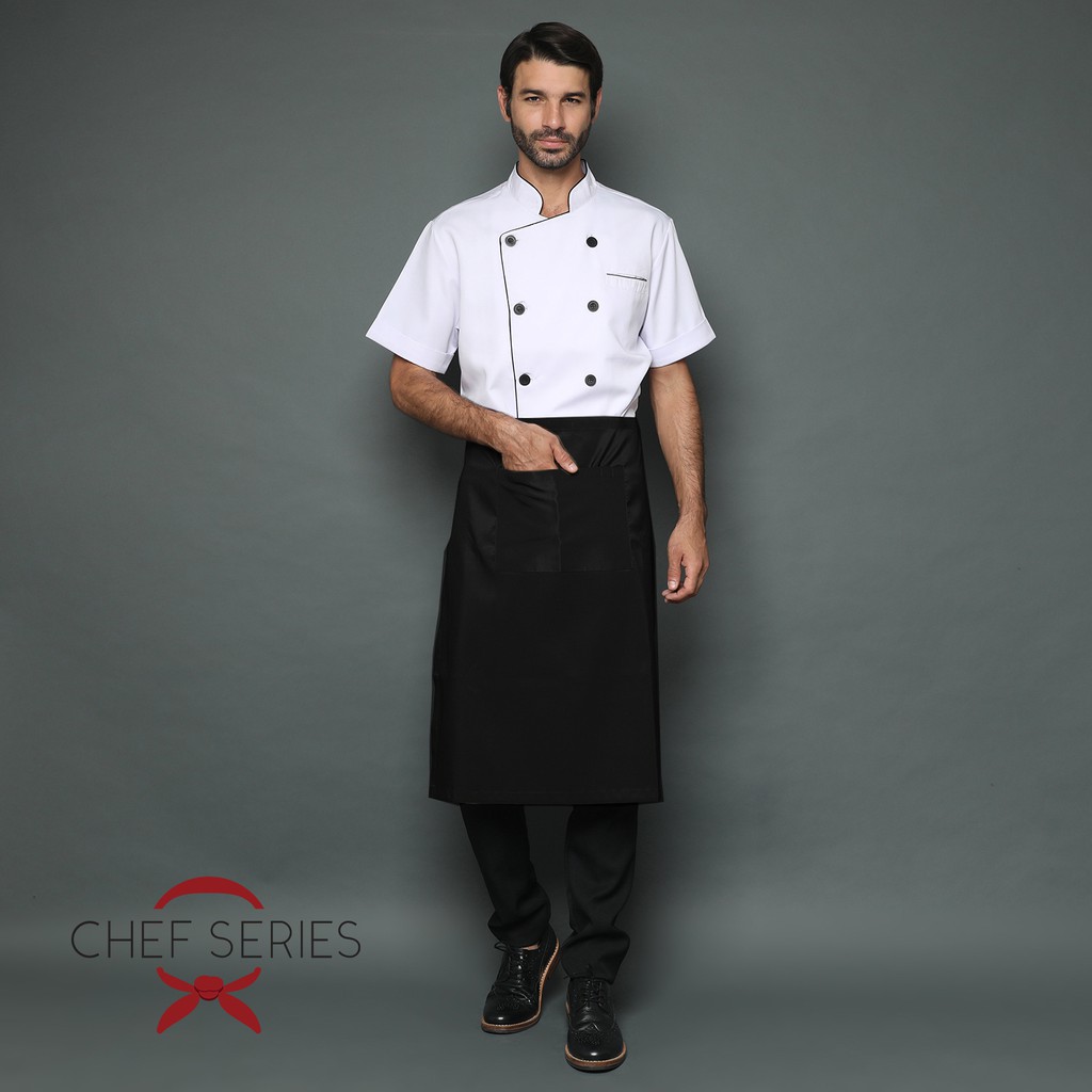 Jual Chef Series Opal Parasut Half Panjang Apron - Hitam | Shopee Indonesia
