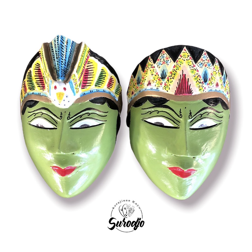 Jual Topeng Rama Sinta - Warna Hijau - Souvenir - Kerajinan Kayu ...