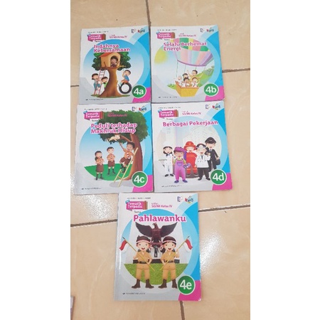 Jual Buku paket 1 set TEMATIK terpadu 4A,4B,4C,4D,4E SD/MI kelas 4 Erlangga | Shopee Indonesia