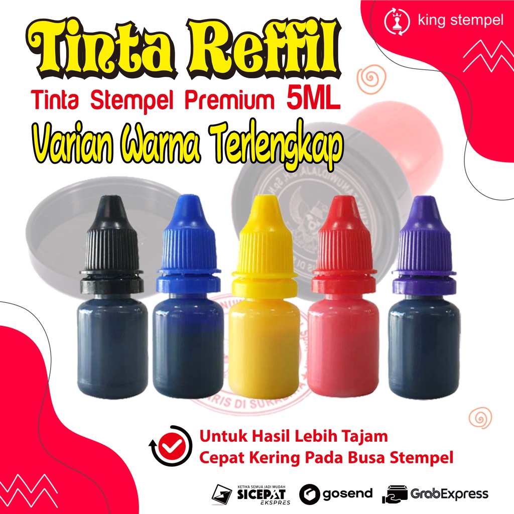 Jual tinta stempel otomatis 5ml varian warna terlengkap | Shopee Indonesia