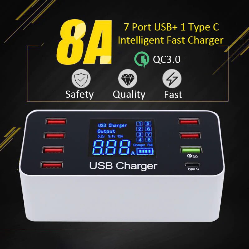 Jual adapter 8 Port Usb Multi Charger Usb 3.0 Multiple Rapid Charging ...