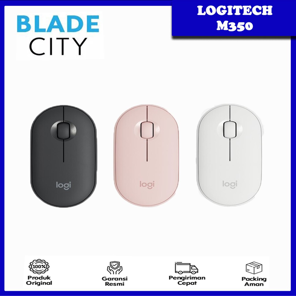 Jual Logitech Wireless Mouse M350 Pebble Original Garansi 1 Tahun ...