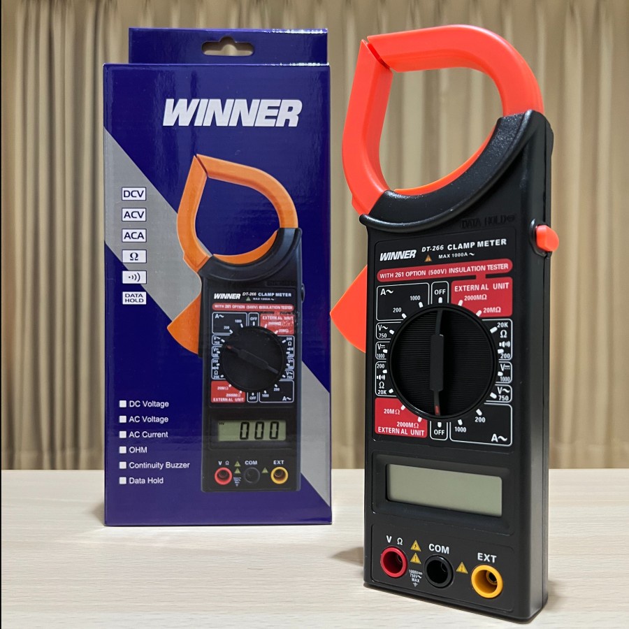 Jual MULTIMETER DIGITAL MULTITESTER CLAMP METER TANG AMPERE WINNER DT ...