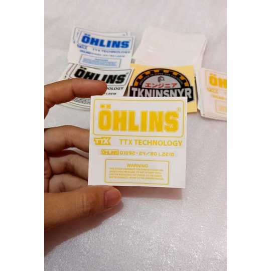 Jual Sticker Shock Breaker OHLINS TTX TECHNOLOGY - HITAM - KUNING ...