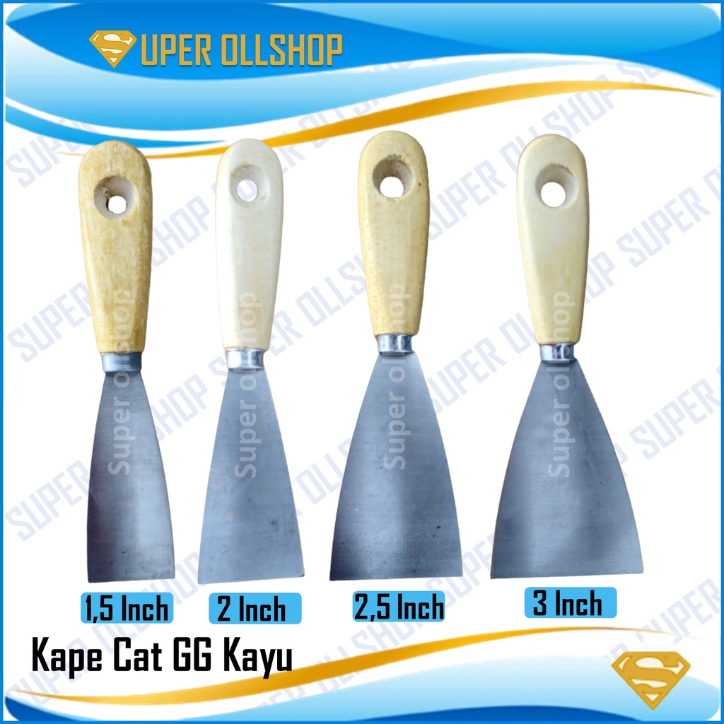 Jual Kapi Cat Gagang Kayu/Kapi Plat Gagang Kayu Scraper Skrap Sliper 1. ...