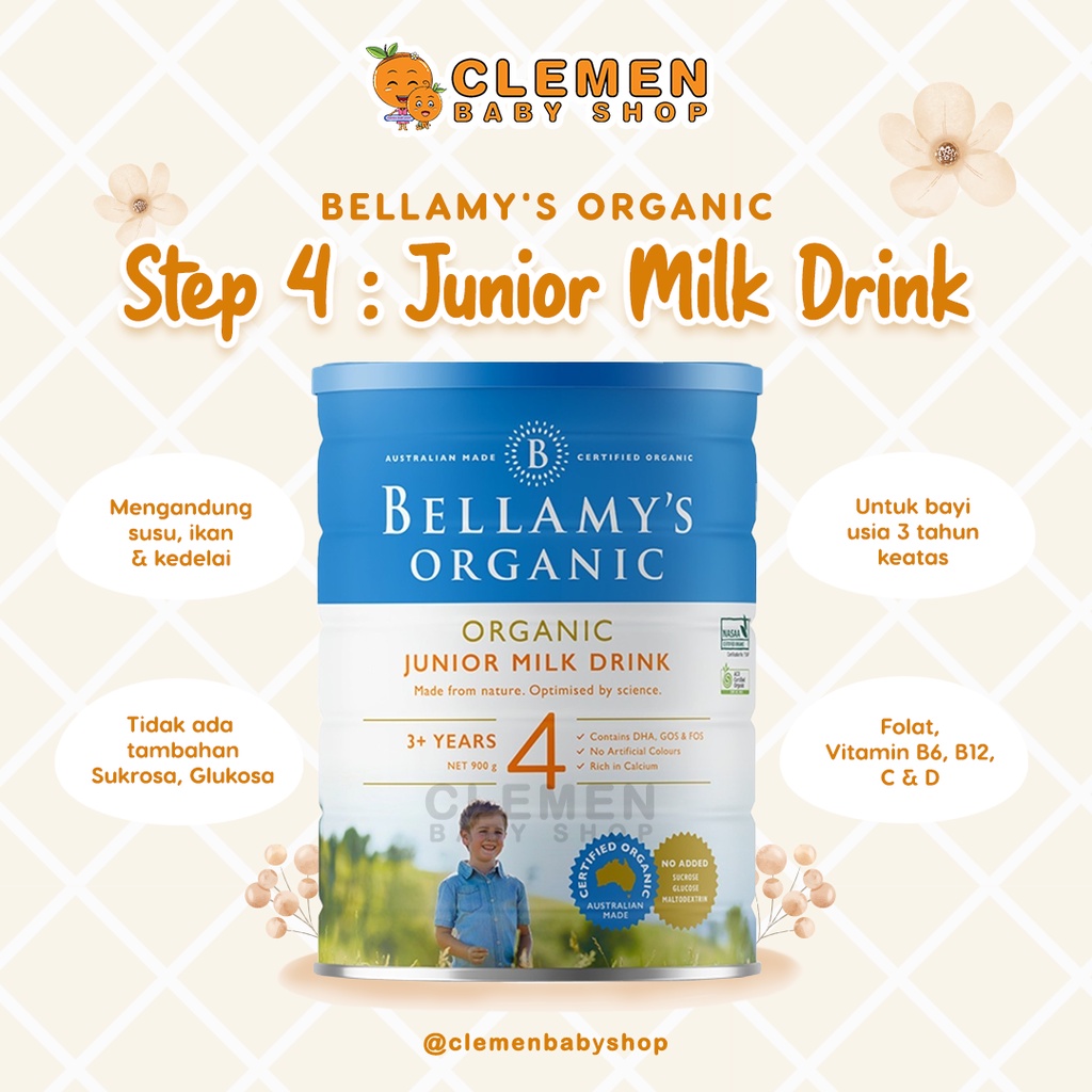 Jual Bellamys Bellamy Organic Junior Milk Drink Step 4 Susu Formula ...