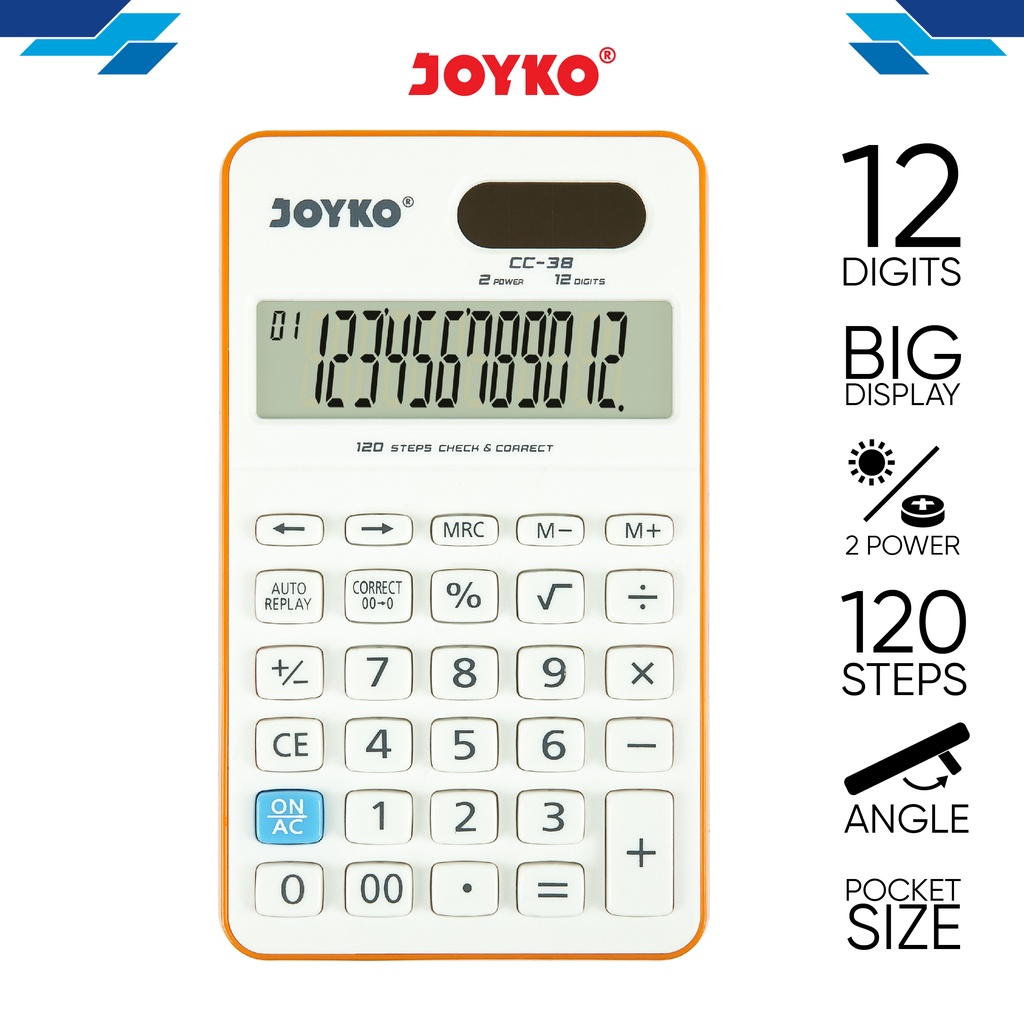 Jual Calculator Kalkulator Joyko CC-38 12 Digits Check Correct | Shopee ...