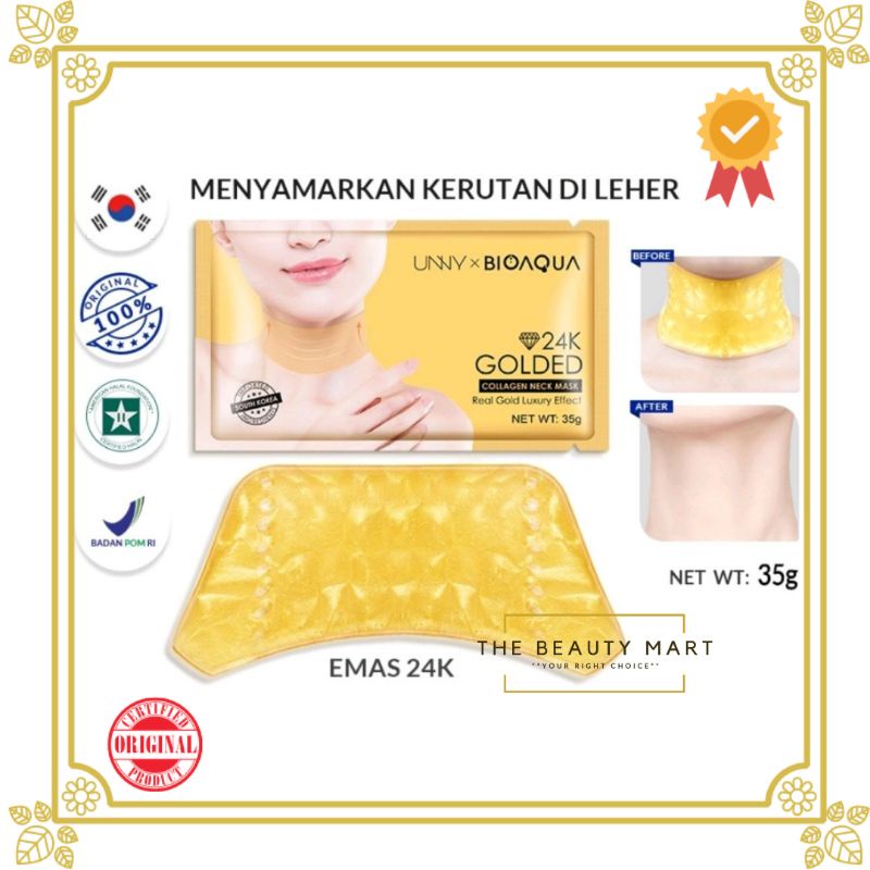 Jual BIOAQUA 24K Gold Collagen Neck Mask 35g - BIO AQUA Masker Leher ...