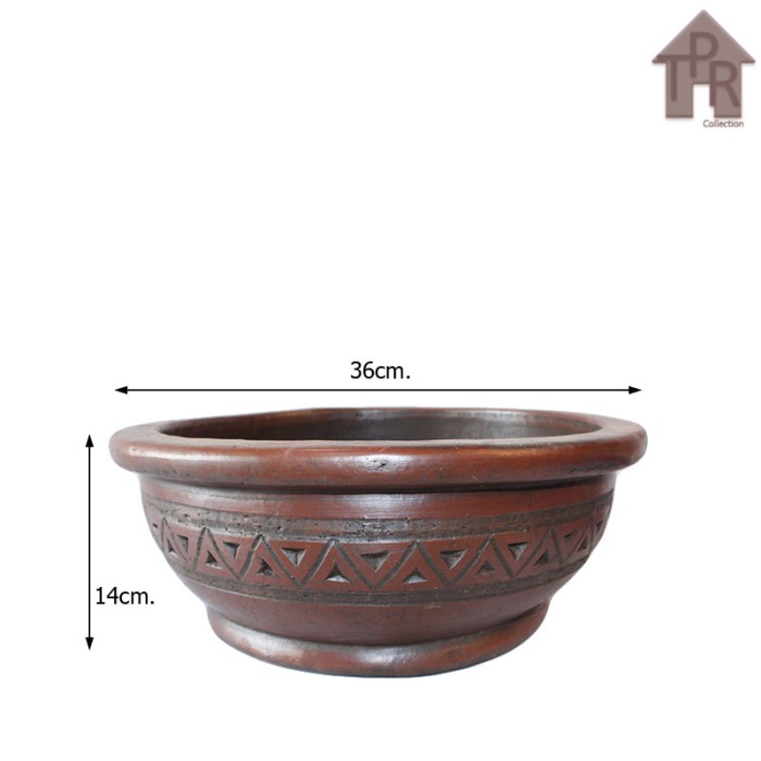 Jual Gerabah | Pot Tanah Liat / Pot Bonsai Cawan Motif D36 | Shopee ...