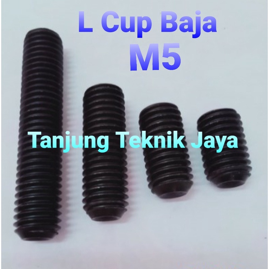Jual 5 PCS Baut tanam M5/ Set L cup m5 Baja hitam DRAT HALUS KUNCI L2,5 murah berkualitas ...