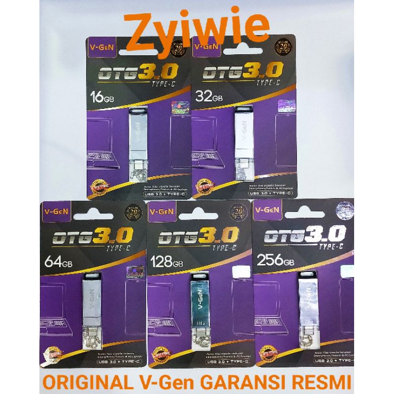 Jual Flashdisk USB 3.0 + OTG TYPE-C V-GEN 16GB 32GB 64GB 128GB 256GB ...