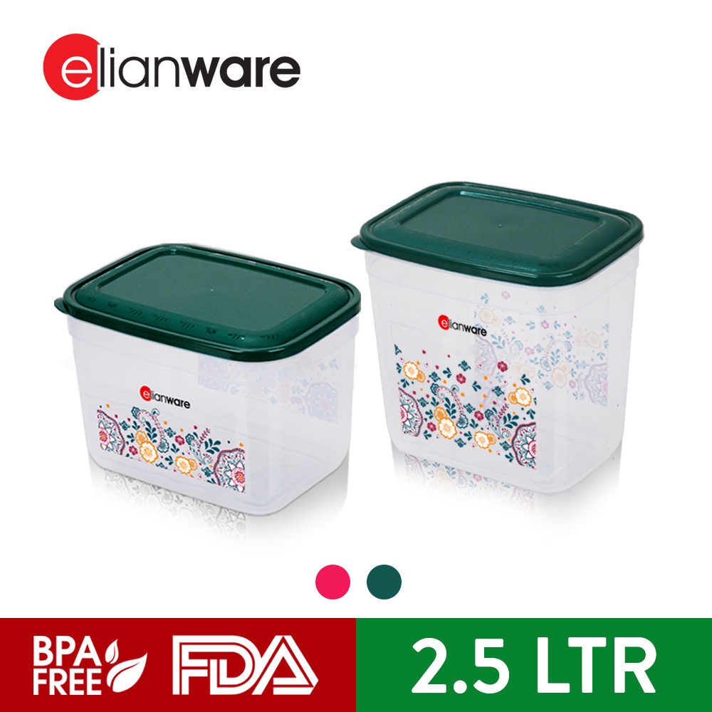 Jual Elianware BPA Free 1.7Ltr/2.5Ltr Flower Series Food Container ...